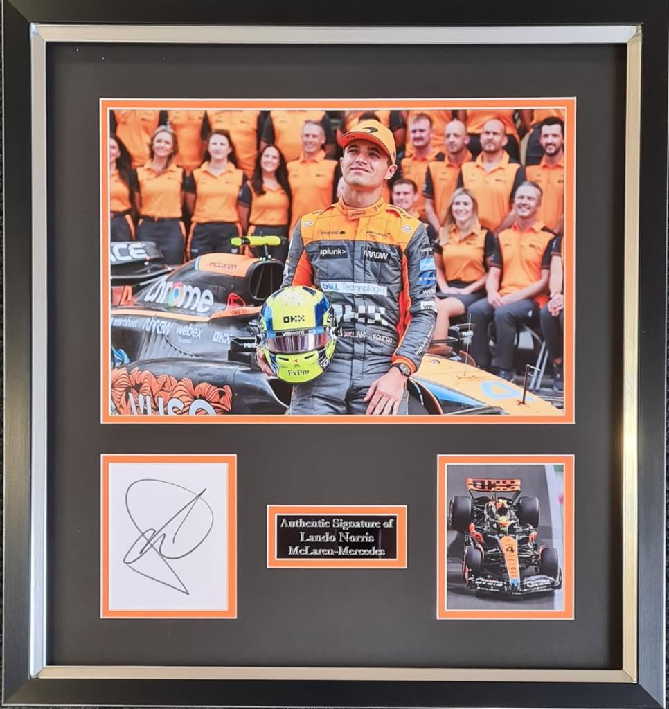 Lando Norris Signed F1 Display Backdrop Promotions Bdp
